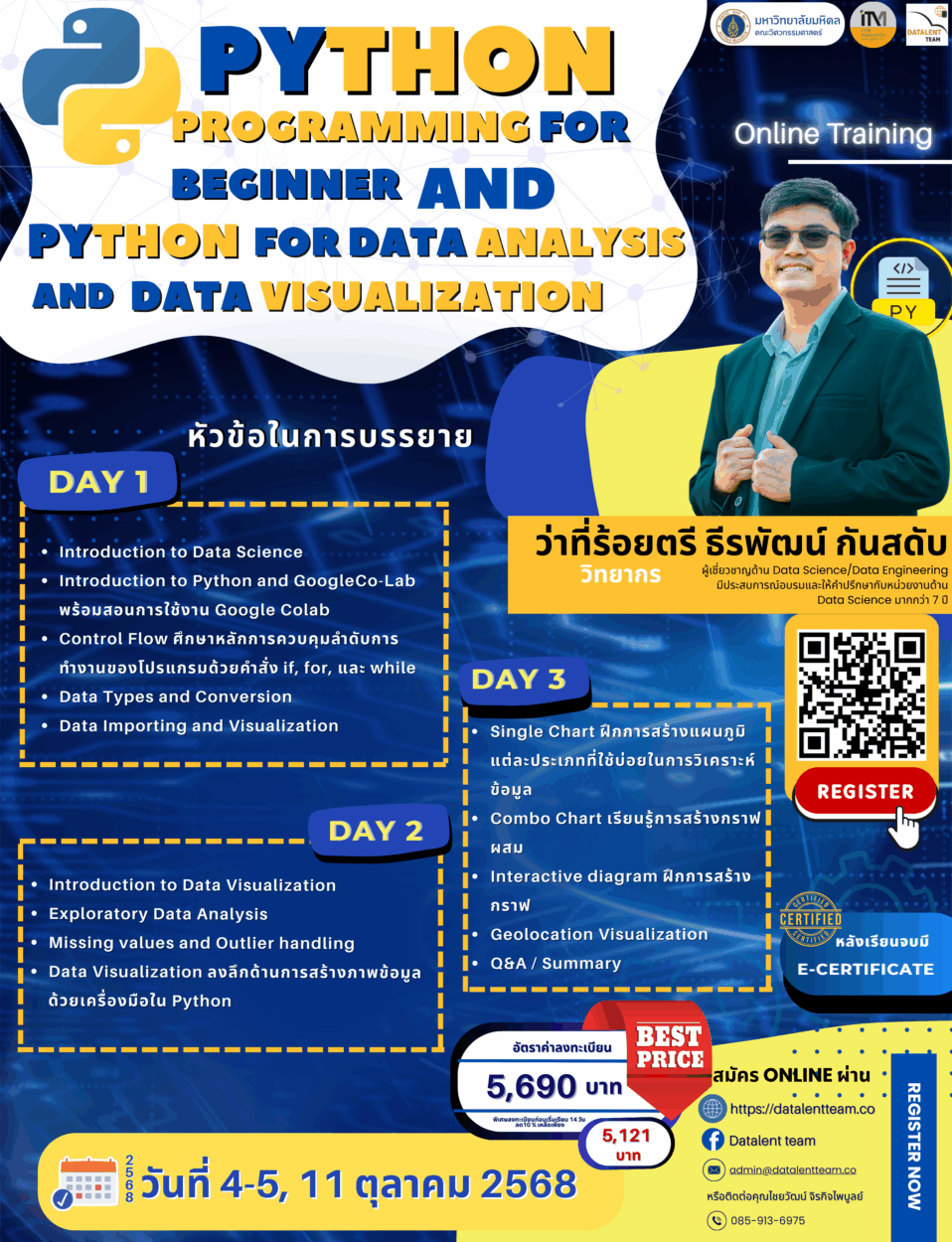 Python Programming for Beginner and Python for Data Analysis and Data Visualization - Datalent Team